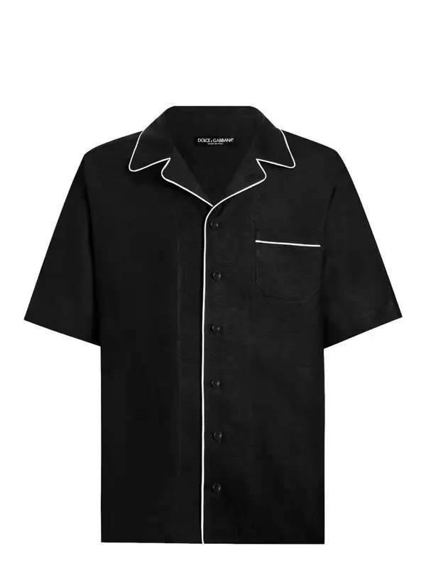 Dolce & Gabbana Linen-silk Shirt - Black