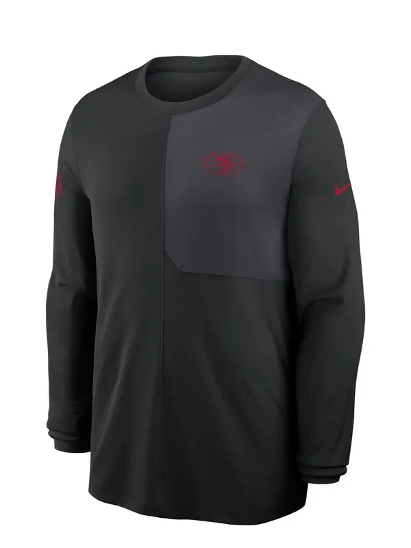 Nike San Francisco 49ers Sideline Coach Dri-fit Nfl Long-sleeve Top - Black