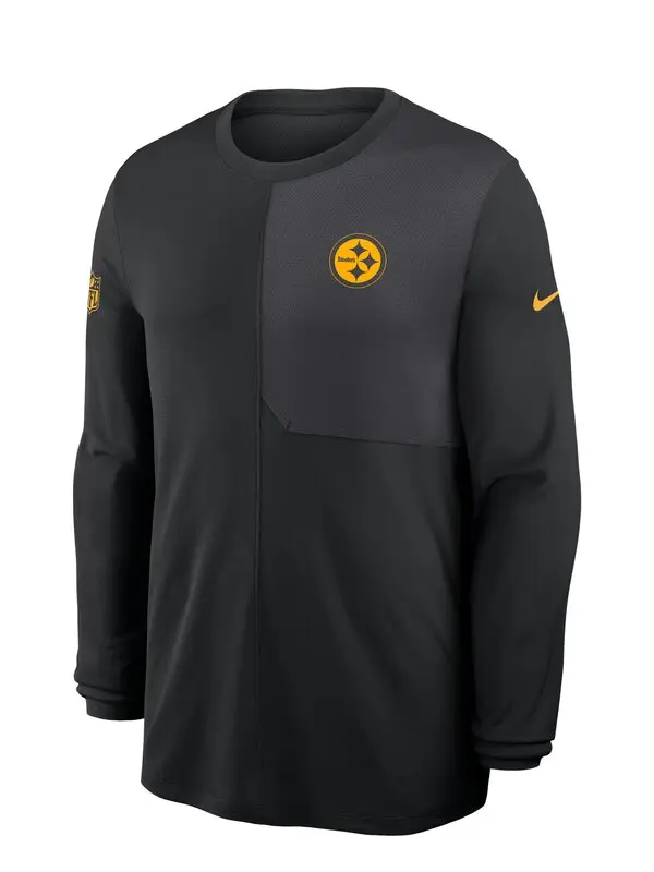 Nike Pittsburgh Steelers Sideline Coach Dri-fit Nfl Long-sleeve Top - Black