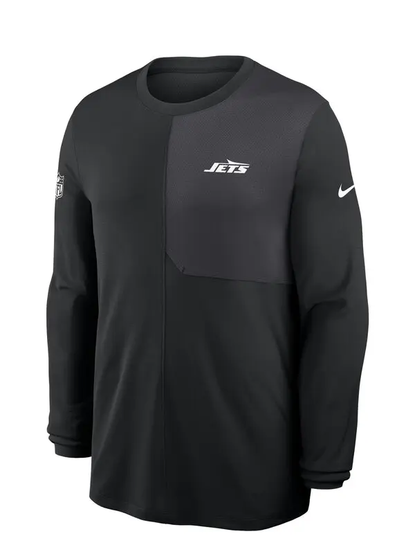 Nike New York Jets Sideline Coach Dri-fit Nfl Long-sleeve Top - Black