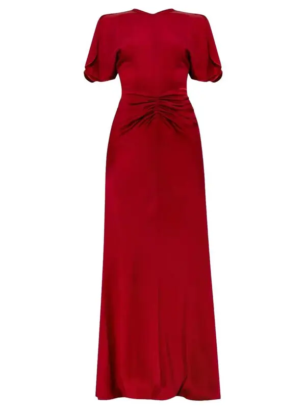 Victoria Beckham Draped-detail Maxi Dress - Red
