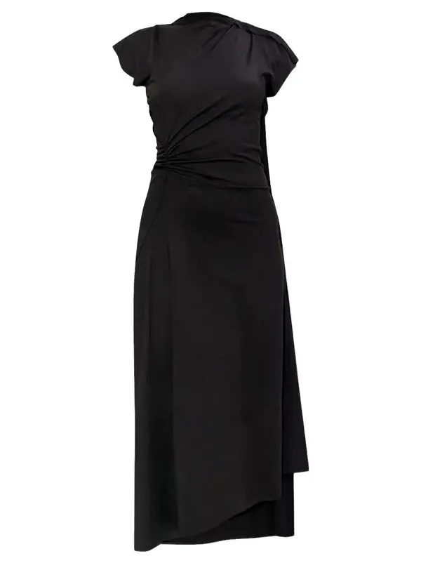 Victoria Beckham Asymmetrical Draped Dress - Black
