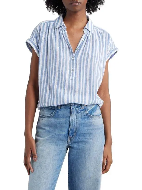 Rails Tuscany Stripe Cap Sleeve Popover Top - Jalisco Stripe