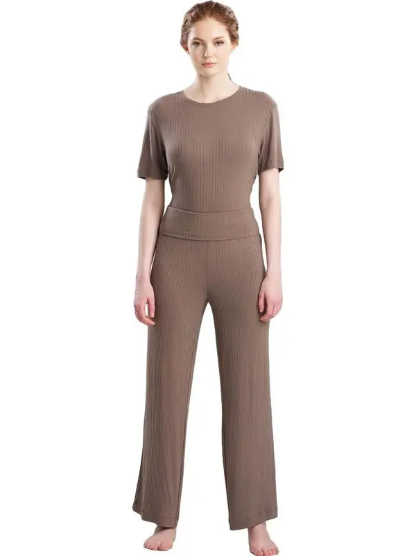 Natori Skylerib Ease Pants - Dark Taupe