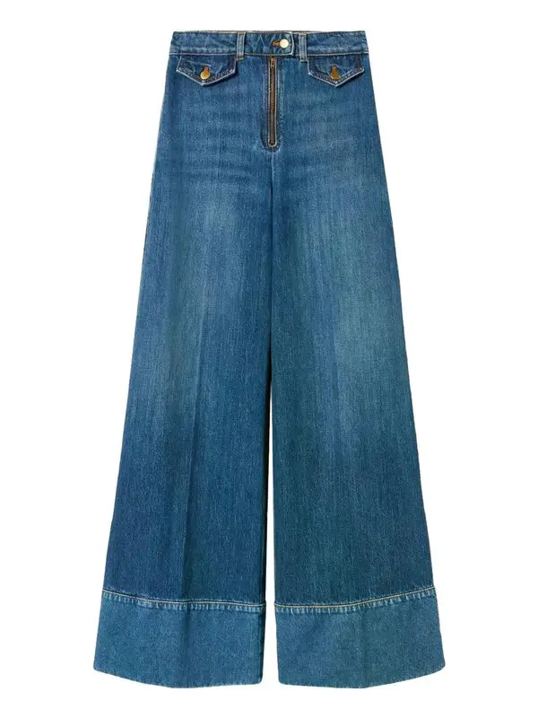TWINSET Cotton Wide-leg Jeans - Blue