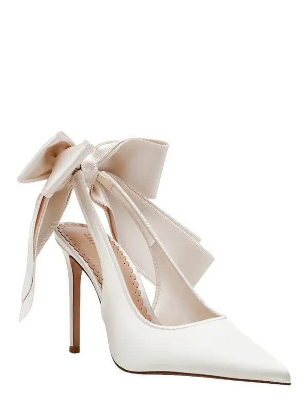 Steve Madden Teacup Bow Pumps - Ivory Satin