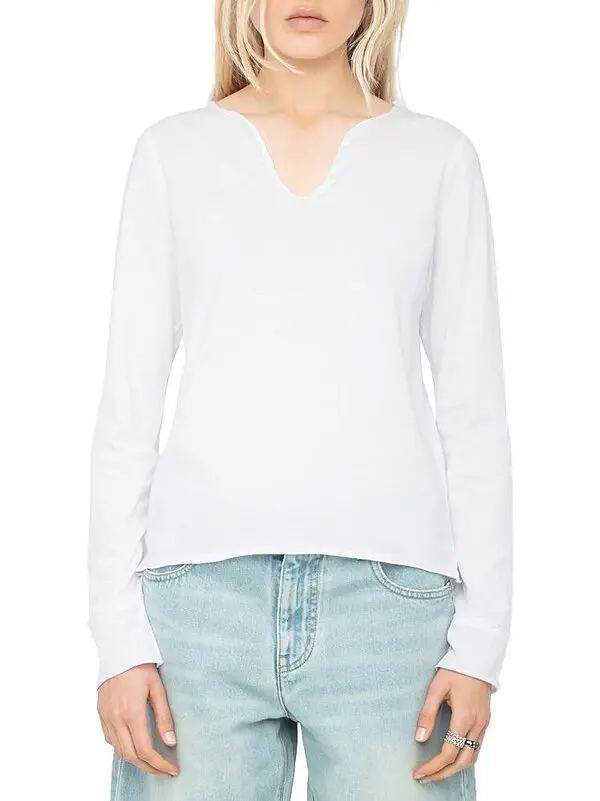 Zadig&Voltaire Tunisian Long Sleeve Tee - White