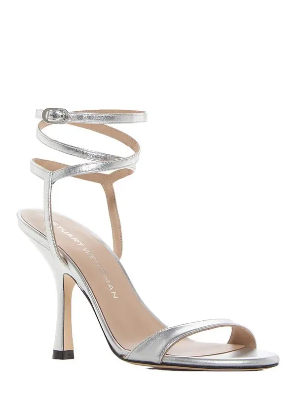 STUART WEITZMAN Nudist Wrap Sandals - Silver