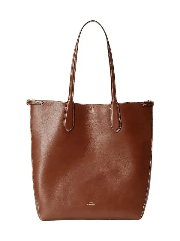 Polo Ralph Lauren Bellport Leather North-south Tote - Brown