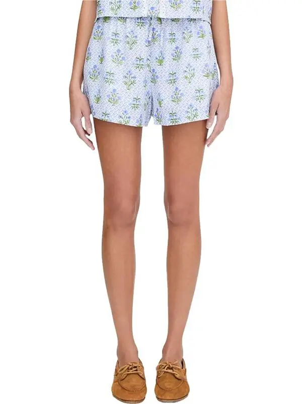 Hill House Home The Audrey Shorts - Blue Block Print