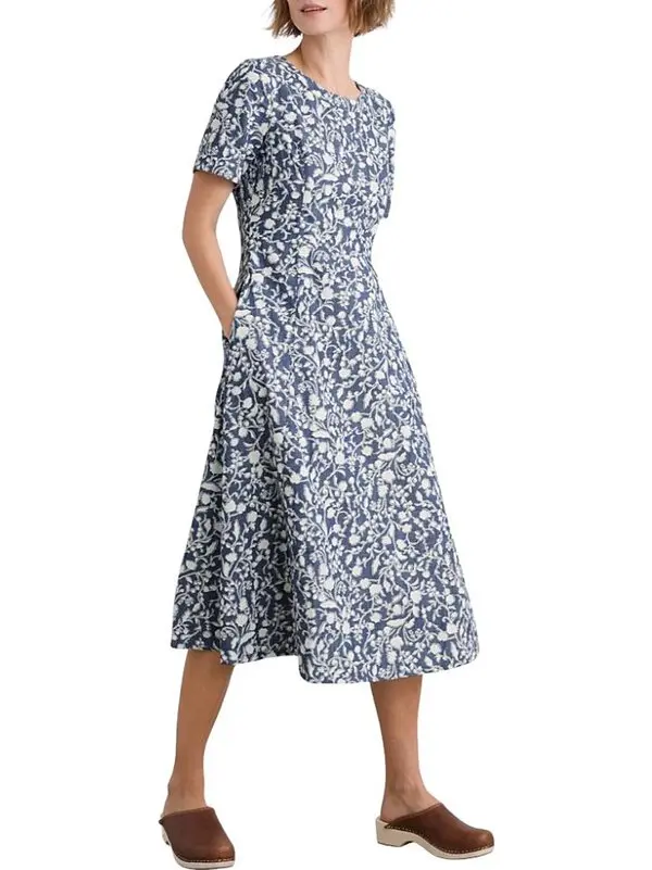 SEASALT CORNWALL Fox Path Dress - Shadow Blossom Indigo