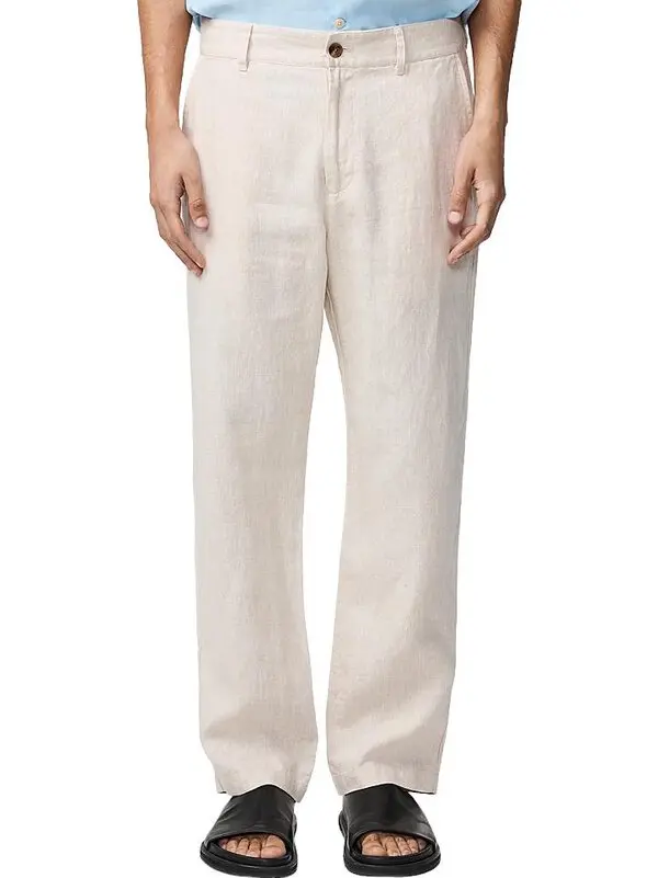Nn07 Aden 1454 Relaxed Fit Linen Pants - Oat