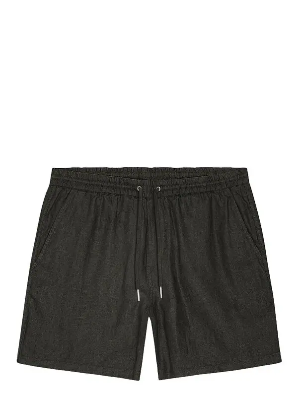 Nn07 Gregor 1454 Relaxed Fit Linen Shorts - Dark Army