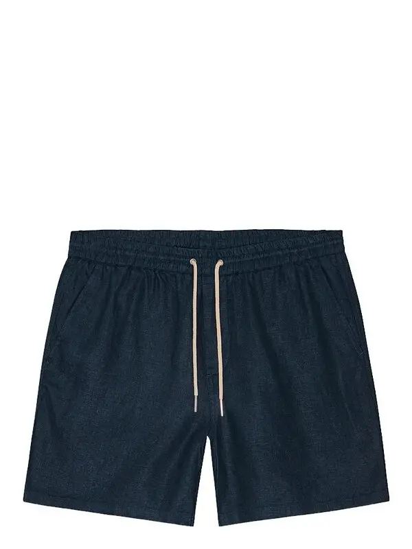 Nn07 Gregor 1454 Relaxed Fit Linen Shorts - Navy Blue