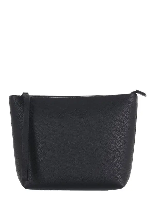 MC2 SAINT BARTH Hammered Faux Leather Wristlet - Black