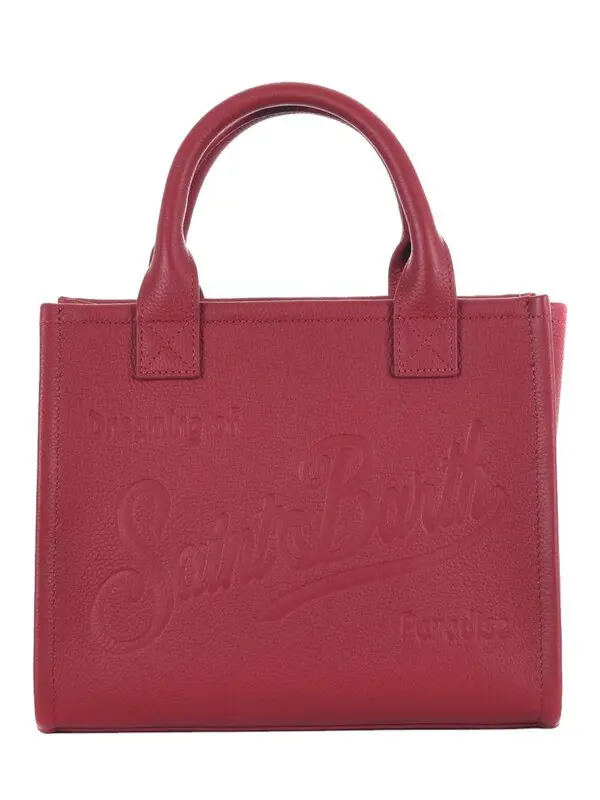 MC2 SAINT BARTH Hammered Leather Shopping Tote - Red