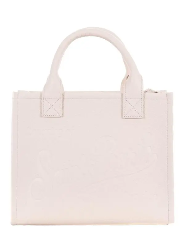 MC2 SAINT BARTH Hammered Leather Shopping Bag - Beige