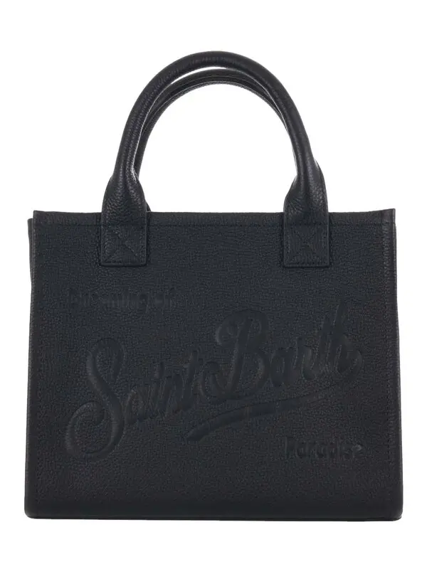 MC2 SAINT BARTH Hammered Leather Shopping Bag - Black