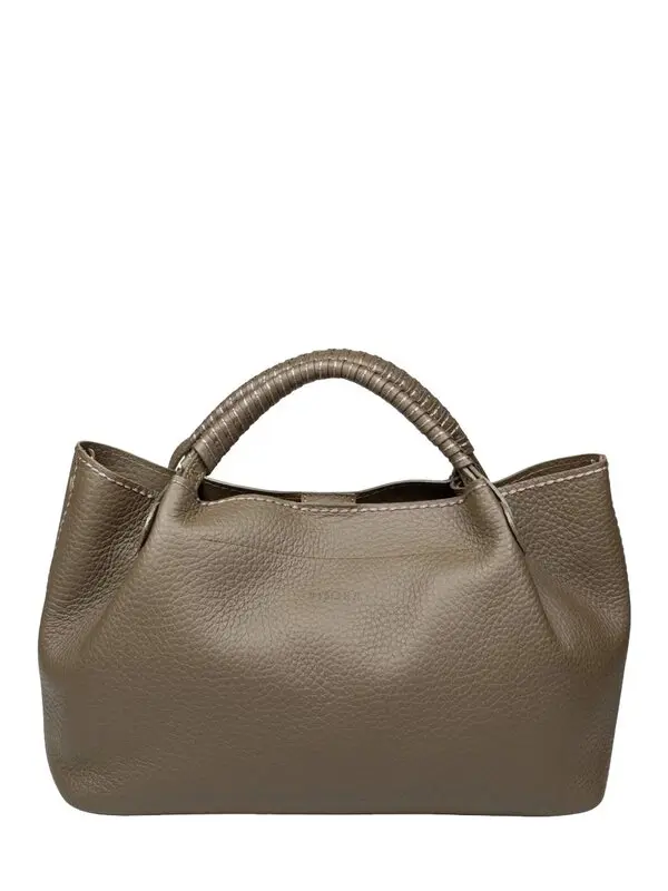 VISONA` Leather Shoulder Bag - Beige