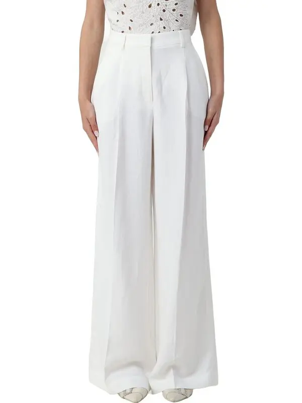 Pinko Wide Leg Trousers - White