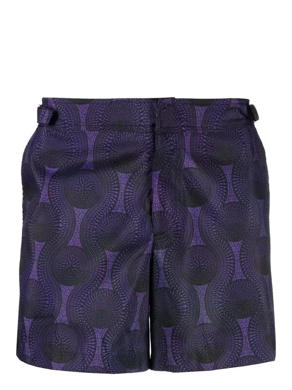 Ozwald Boateng Mosaic-print Swim Shorts - Purple