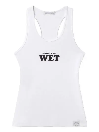 Stella McCartney Slippery When Wet Racerback Tank Top - White