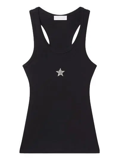 Stella McCartney Crystal Star Racerback Tank Top - Black