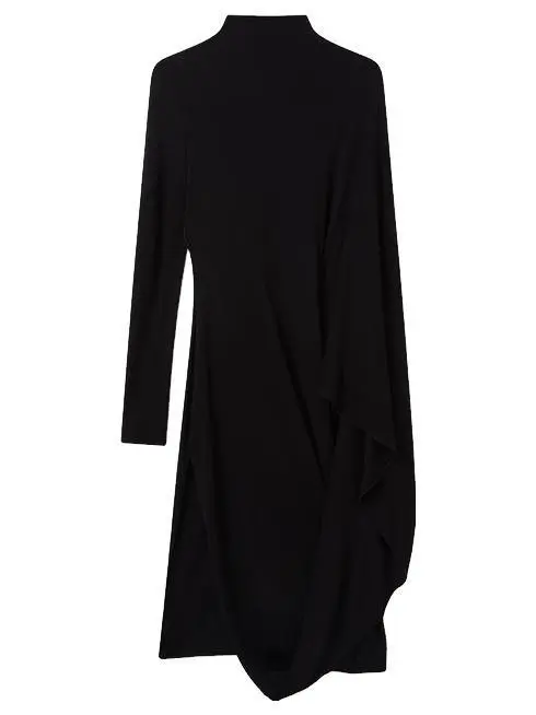 Stella McCartney Asymmetric Cape Midi Dress - Black