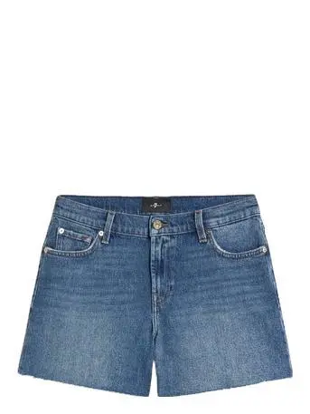 7 For All Mankind Cutoff Short In Explorer - Denim