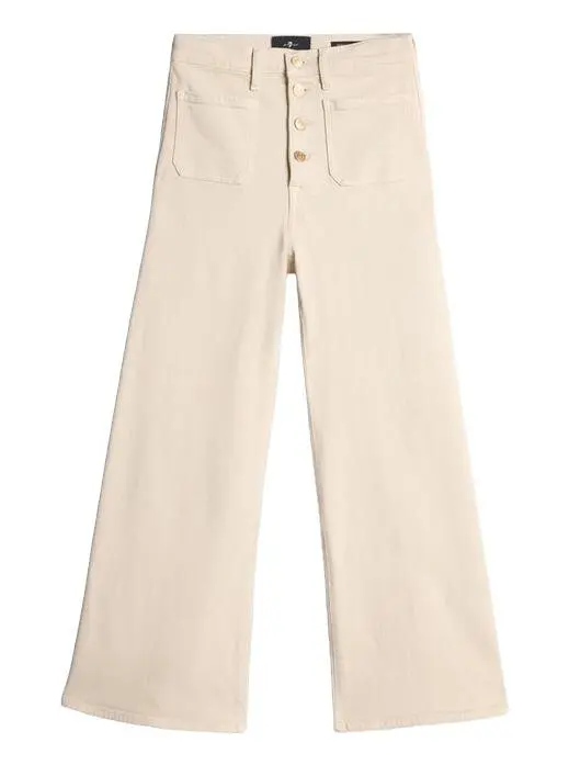 7 For All Mankind Luxe Vintage Ultra High Rise Cropped Jo - Neutral