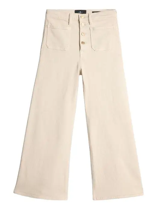 7 For All Mankind Luxe Vintage Ultra High Rise Cropped Jo - Neutral