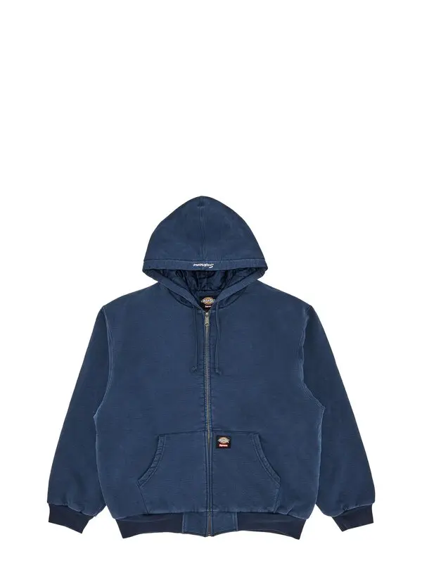 Supreme X Dickies Quilted Lined Zip Up Hooded Sweatshirt - Blue