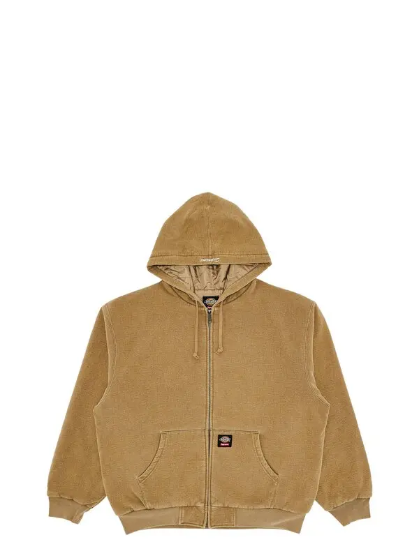Supreme X Dickies Quilted Lined Zip Up Hooded Sweatshirt - Tan