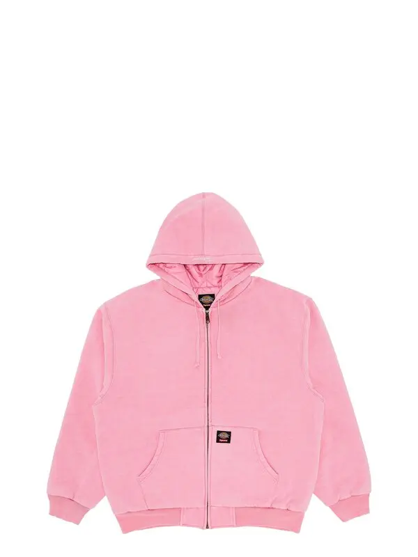 Supreme X Dickies Quilted Lined Zip Up Hooded Sweatshirt - Pink