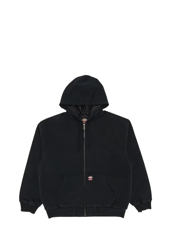 Supreme X Dickies Quilted Lined Zip Up Hooded Sweatshirt - Black