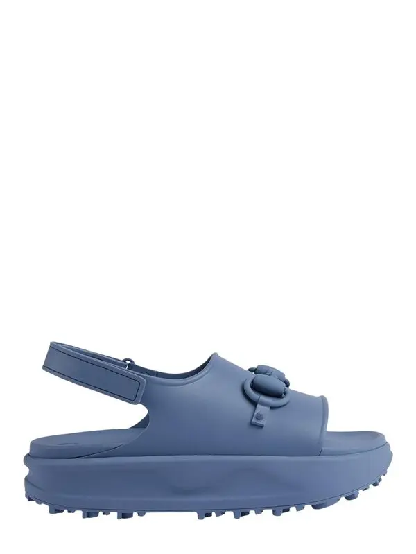 Gucci Horsebit Flatform Sandal - Blue