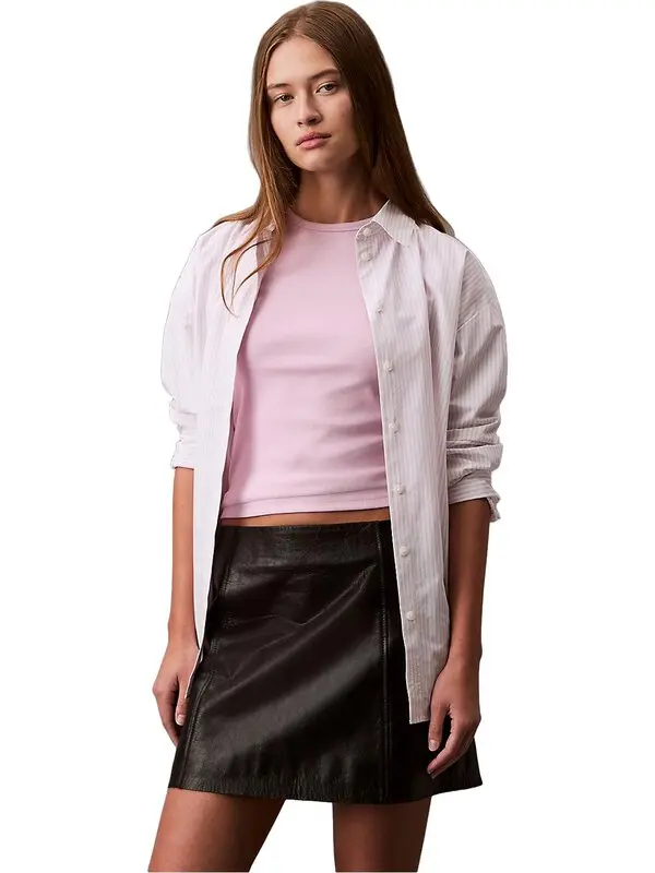 Calvin Klein Leather Mini Skirt - Black