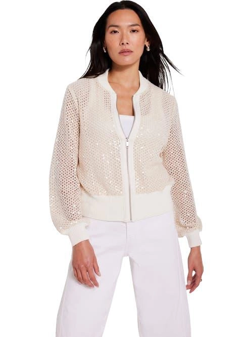 Mint Velvet Sequin Bomber Jacket - Neutral