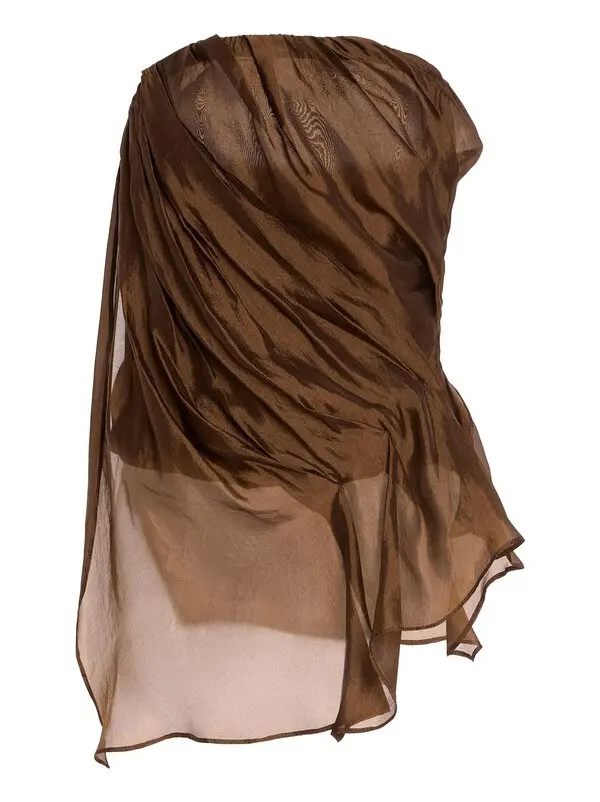 THE GARMENT Gilian Draped Bustier Top - Brown