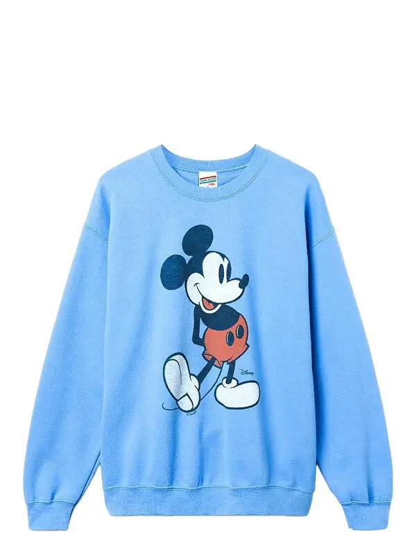 Junk Food Clothing Classic Mickey Flea Market Fleece Pullover - Carolina Blue