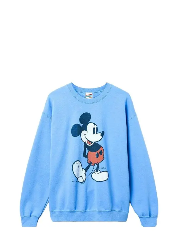 Junk Food Clothing Classic Mickey Flea Market Fleece Pullover - Carolina Blue