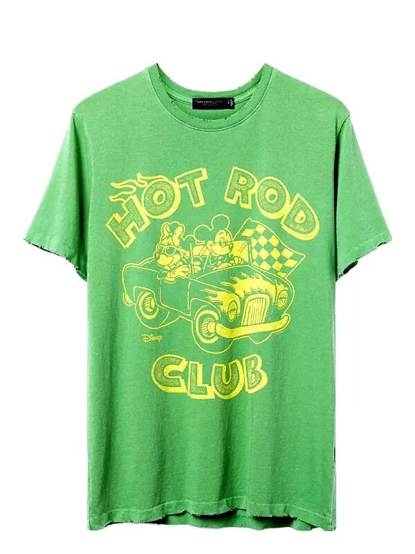 Junk Food Clothing Mickey And Minnie Hot Rod Vintage Tee - Peridot