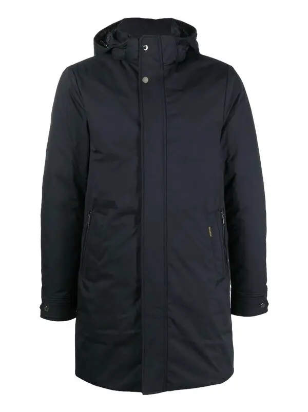 MOORER Hooded Parka Coat - Blue