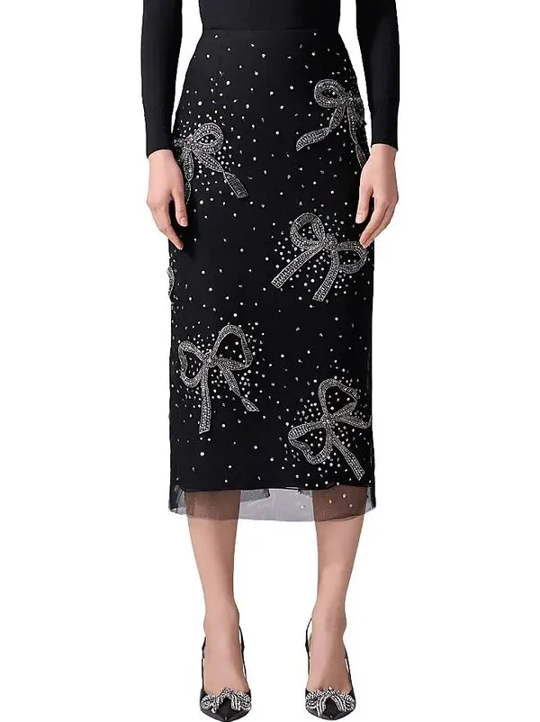 Carolina Herrera Embellished Midi Skirt - Black