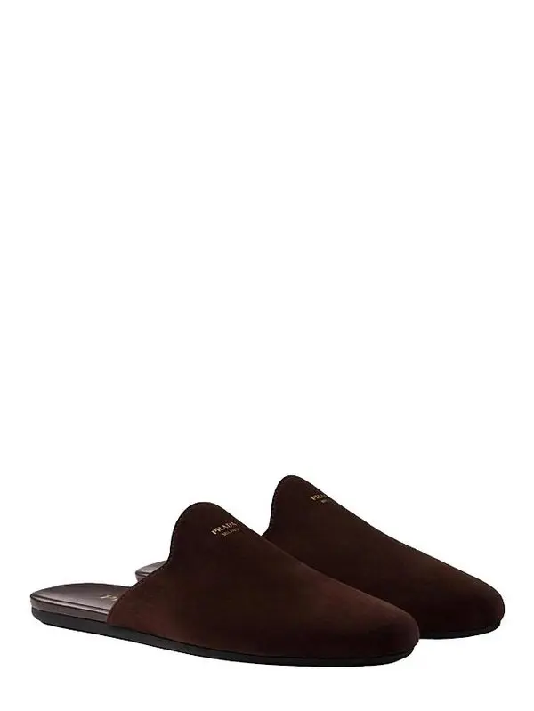 Prada Suede Mules - Brown