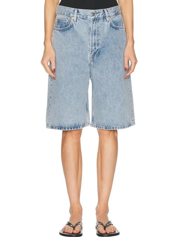 Wardrobe.NYC Low Rise Denim Short - Blue