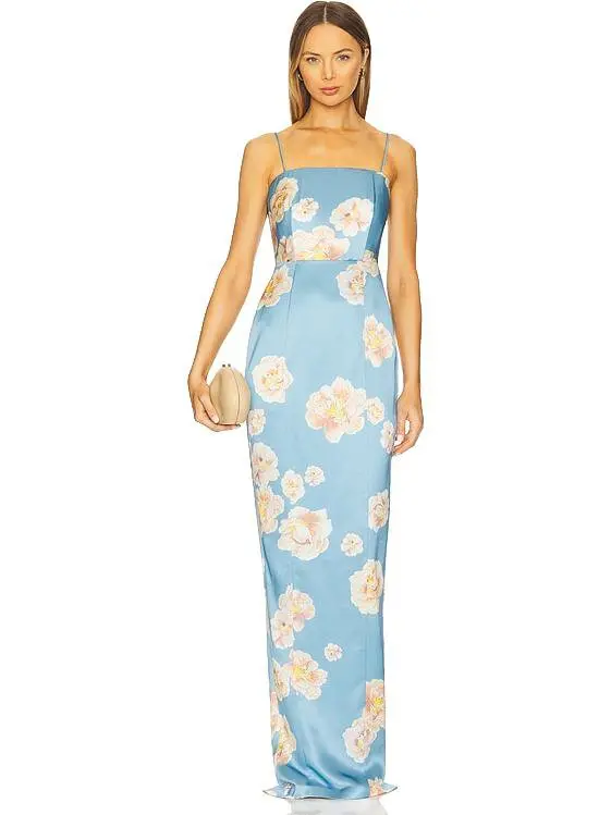SAU LEE Sofia Dress - Blue Floral