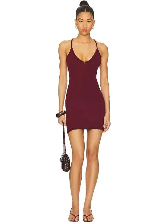 INDAH Nola Mini Dress - Bordeaux