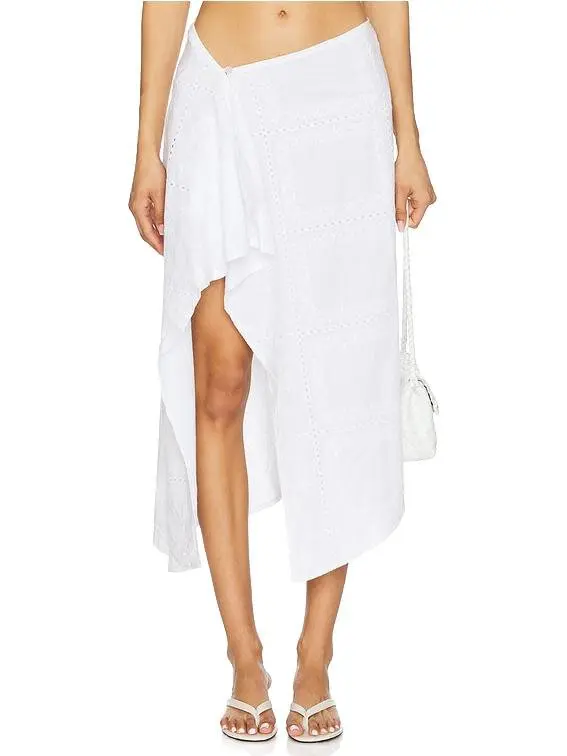 SNDYS Asta Handkerchief Hem Skirt - White