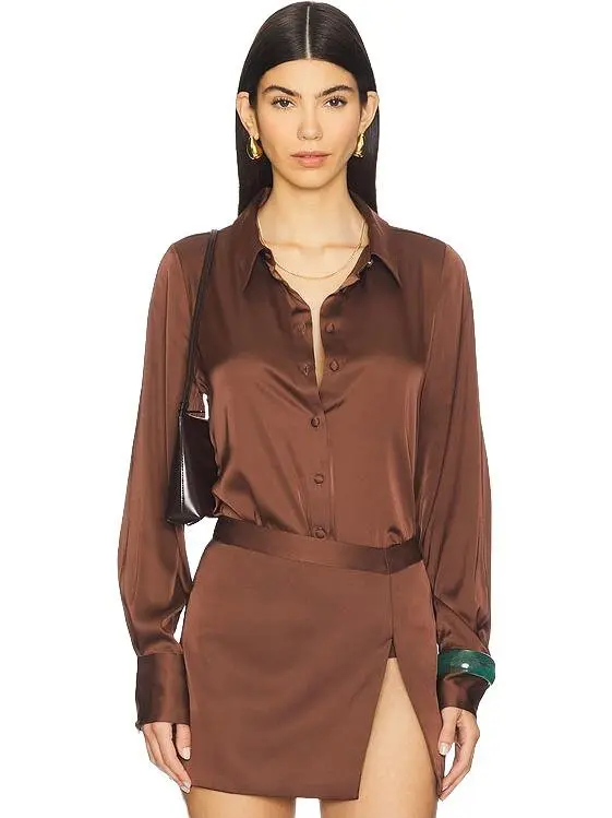 Rococo Sand X Button Down Shirt - Brown
